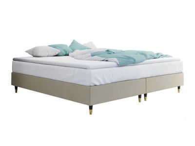 Lit continental Logan 109, Double, Brun clair, Tapisserie | Castorama