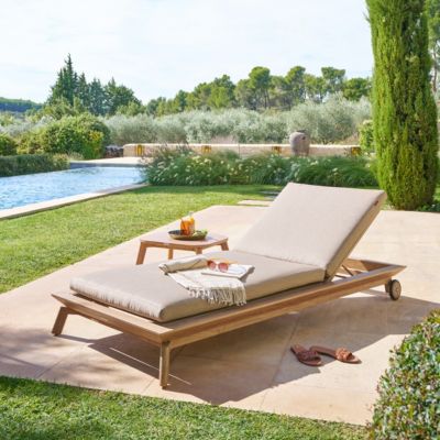 Lit de piscine Manissa beige aluminium et polyester - Hespéride