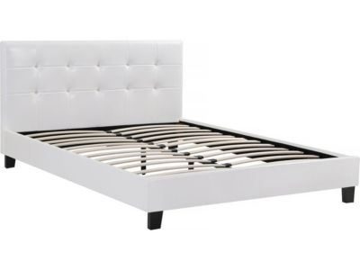 Lit double en pvc "Julia" - 140 x 190 cm - Blanc