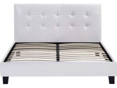 Lit double en pvc "Julia" - 140 x 190 cm - Blanc