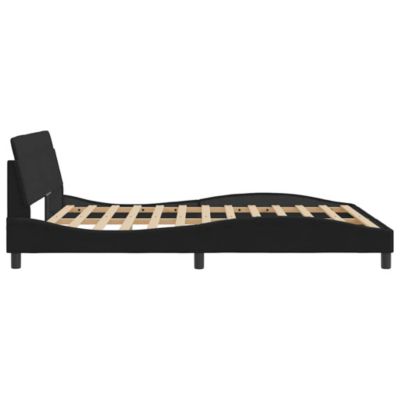 Lit double, Lit adulte, Cadre de lit Dover noir 160x200 cm velours