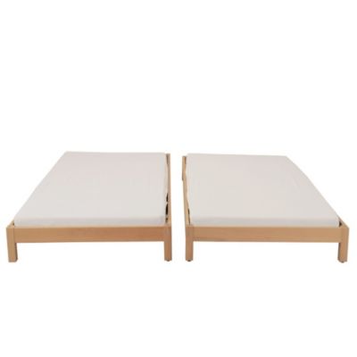 Lit empilable 1 place 90x200cm Hêtre masssif 2 sommiers inclus