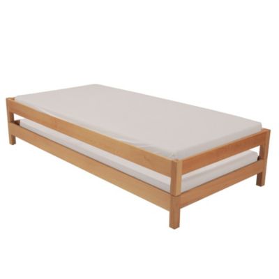 Lit empilable JONAS 90x200 (lot de deux lits)+ 2 sommiers / Hêtre ...