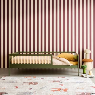 Lit enfant 90 x 190 cm pin naturel sommier à lattes inclus Vert - Elio