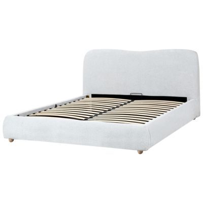 Lit ottoman Tissu BLAGNAC 160 x 200 cm Gris clair