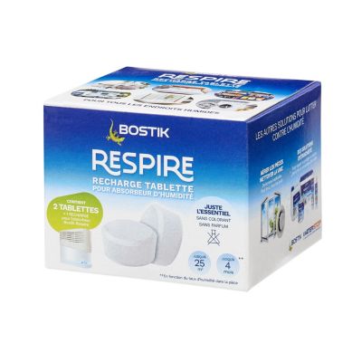 Lot 2 tablettes pour absorbeur d'humidité Respire Bostik 25m²