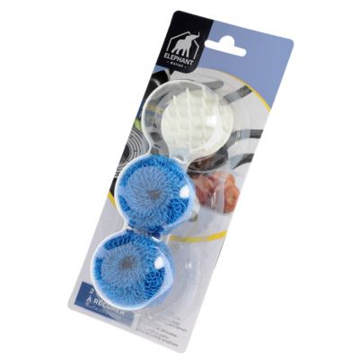 Lot 2 tampons à récurer + manche Eléphant bleu L.6 x l.9,5 cm | Castorama