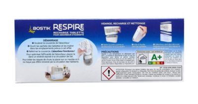 Lot 4 tablettes pour absorbeur d'humidité Respire Bostik 25m²