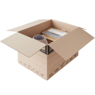 Lot de 10 cartons déménagement XXL avec poignées H. 50 x L. 80 x l. 60 ...