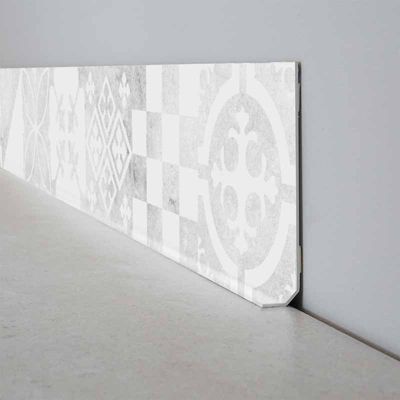 Lot de 10 Plinthes PVC Gris - 99deco - H8 x L100 cm Profondeur 14 mm ...