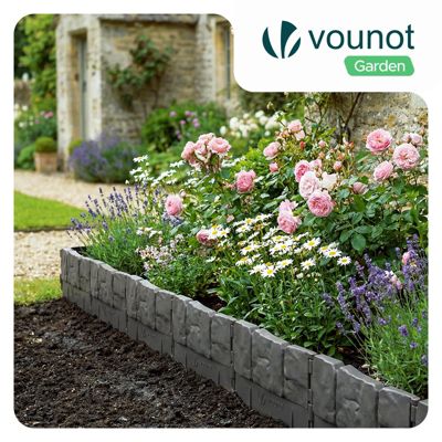 Lot de 175 pcs Bordure de jardin imitation pierre facile a installer 26 ...