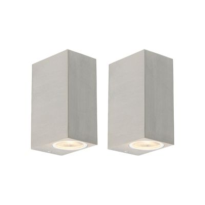 Lot de 2 appliques murales modernes en aluminium 2 lumières IP44 - Baleno