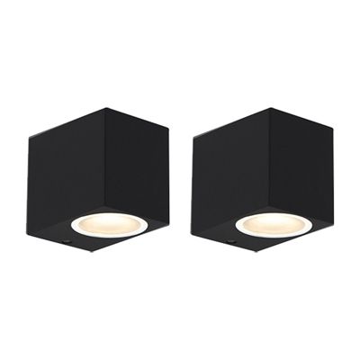 Lot de 2 appliques murales modernes noires IP44 - Baleno