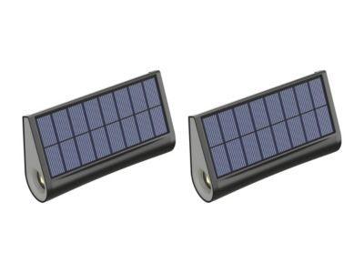 Lot de 2 appliques murales solaires - 30 lumens - Noir - TRESTIA