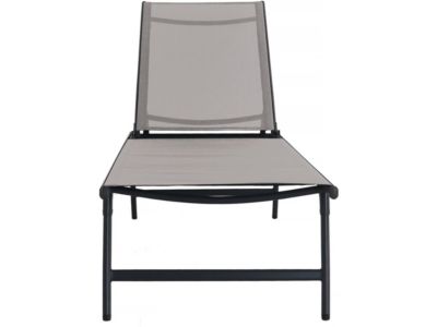 Lot de 2 bains de soleil en métal "Sublima" 180 x 54 x 104 cm Taupe
