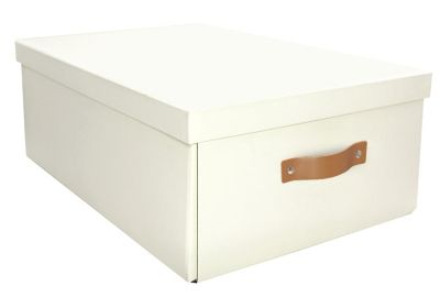 Lot de 2 boîtes en carton rectangulaires blanches | Castorama