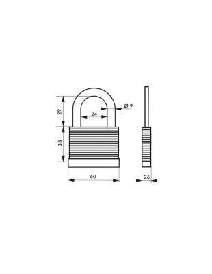 Lot de 2 cadenas SLICE, 50mm, s'entrouvrant, 4 clés - THIRARD
