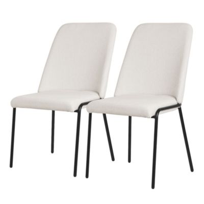 Lot de 2 chaises de salle à manger ECD Germany beige en polyester pieds ...