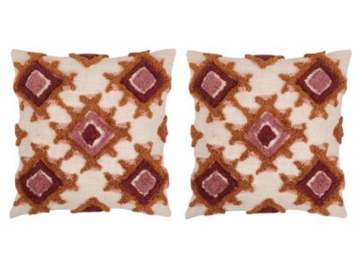 Lot de 2 coussins tuftés - 45 x 45 cm - Coton - Multicolore - MAGNA
