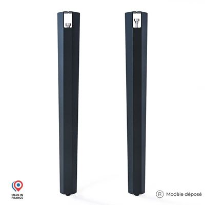Lot de 2 pieds d'angle DECO-GEM pour table mange debout en acier ...
