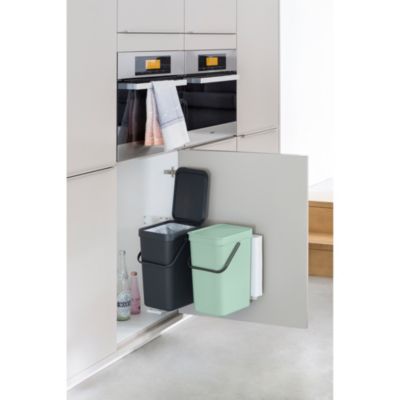 Lot de 2 poubelles de tri Brabantia Sort & Go 2 x 12 L gris et vert ...