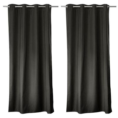 Lot de 2 rideaux thermique avec oeillets, gris foncé, 135x180cm, 100% ...