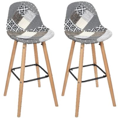 Lot de 2 Tabourets de bar Patchwork | Castorama