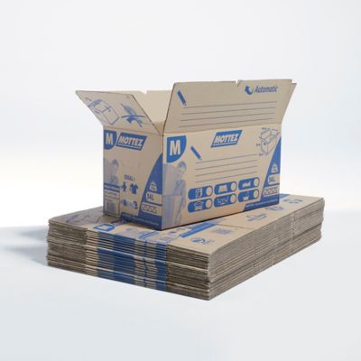 Lot de 20 cartons de déménagement avec poignées 20 kg Mottez H. 30 x L ...