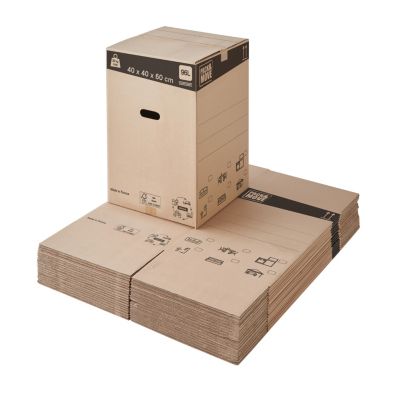 Lot de 20 cartons déménagement larges avec poignées H. 40 x L. 60 x l ...