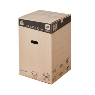 Lot de 20 cartons déménagement larges avec poignées H. 40 x L. 60 x l ...