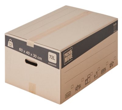 Lot de 20 cartons déménagement standards avec poignées H. 30 x L. 60 x ...