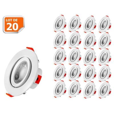 Lot De 20 Spot Led Encastrable Pour Plafond Lampesecoenergie Gu10