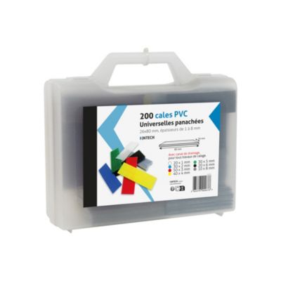 Lot de 200 cales PVC universelles panachées 26 x 80 mm