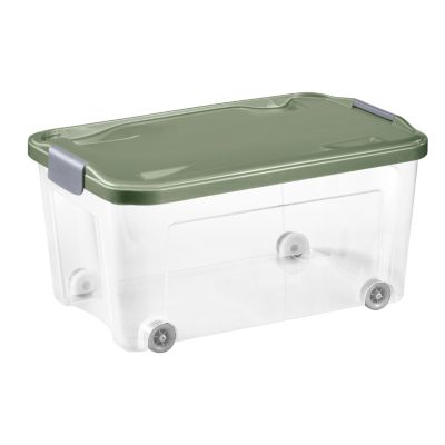 Lot de 3 boîtes de rangement avec roulettes Tontarelli Combi Box 43 L ...