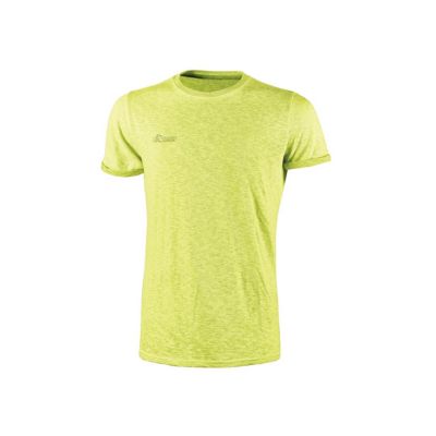 Lot de 3 T-shirts manches courtes Jaune fluo U-POWER EY195YF, coton ...