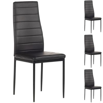 Lot de 4 chaise idimex en plastique 26 cm noir non interieur