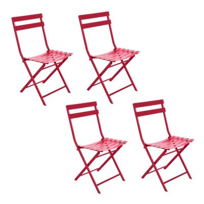 Lot de 4 chaises de jardin pliables en métal Greensboro
