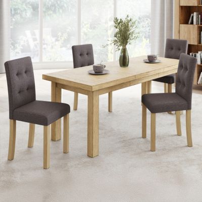 Lot de 4 chaises POLGA capitonnées gris anthracite pour salle à manger