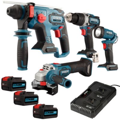 Lot de 4 outils électroportatifs Erbauer 18V (marteau perforateur ...