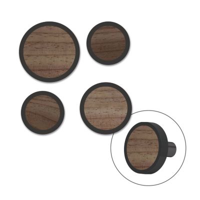 Lot de 4 patères à fixer Erna 4 têtes noir | Castorama