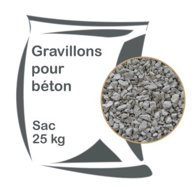 Lot de 4 sacs de gravillon pour béton blanc 6/16 25KG