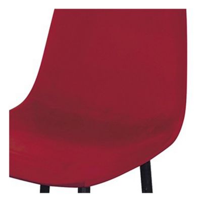 Lot de 4 tabourets LOLY, assise et dossier en velours bordeaux ...