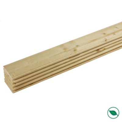 Lot de 5 lames à volet sapin rabotés 2400 x 90 x 20 mm