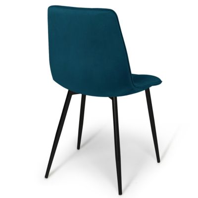 Lot de 6 chaises MILA en velours mix color bleu x2, jaune ocre x2, rose x2