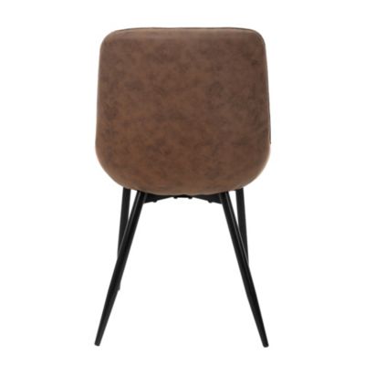 Lot de 6 chaises salle à manger cuisine marron simili PU pieds acier ...
