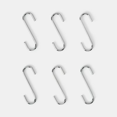 Lot de 6 crochets de rangement forme S Datil GoodHome inox