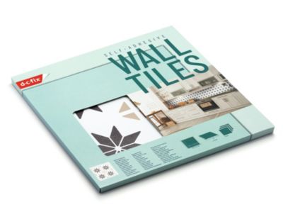 Lot de 6 dalles adhésive murales Wall Tiles DC FIX Carreaux de ciment étoiles L. 30,5 x l.30,5cm