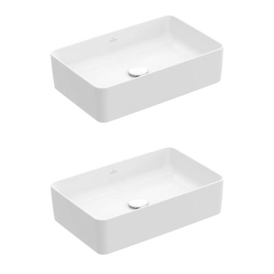 Lot de deux vasques à poser rectangles VILLEROY ET BOCH Collaro Stone White CeramicPlus | Castorama