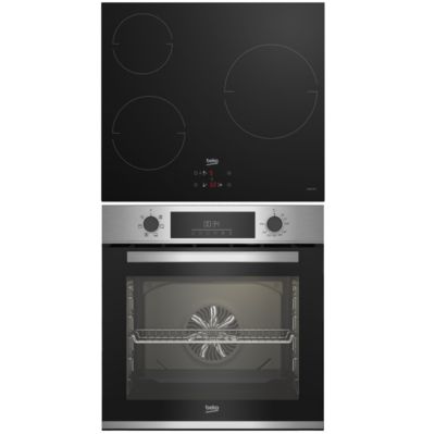 Lot plaque de cuisson à induction 3 zones + four multifonction catalyse 72L Beko | Castorama