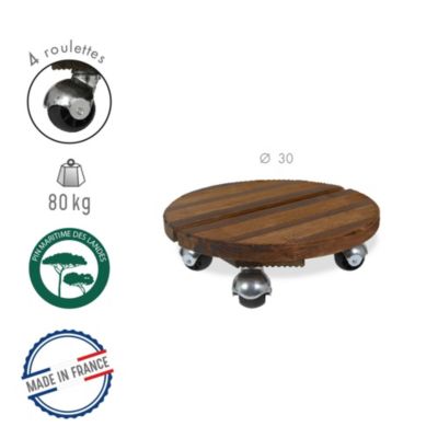 Louis Moulin Roule plante BOIS rond naturel - 30 cm - Bois